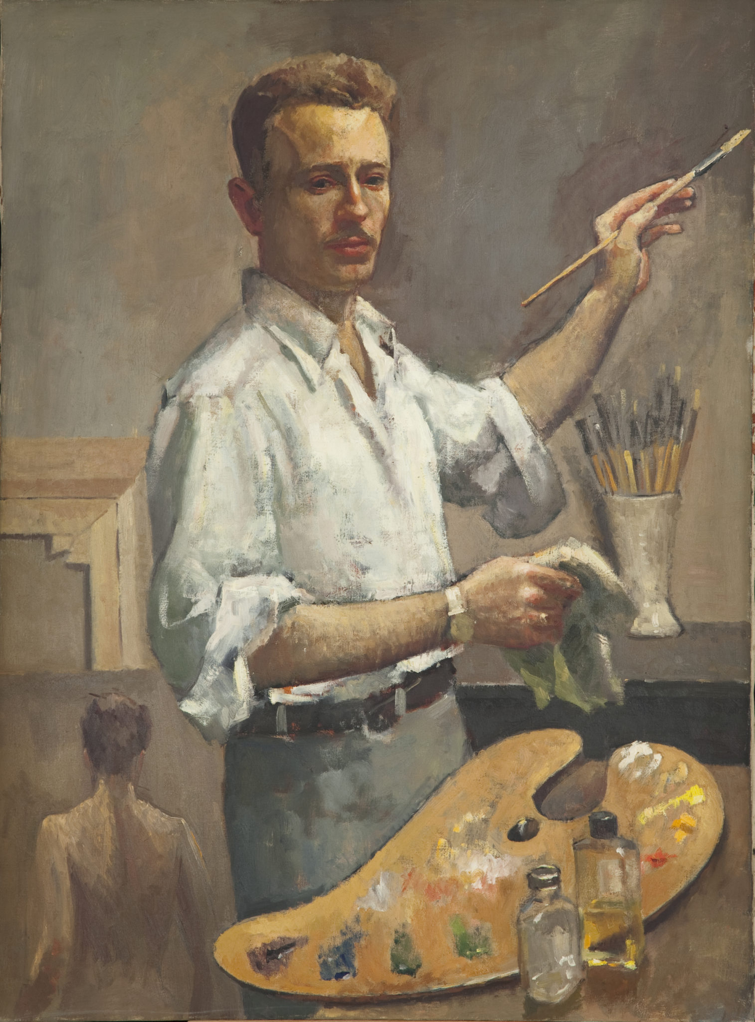 258 Itshak Holtz - Self Portrait 1951 - Oil on Canvas - 30 x 40.25 - No ...